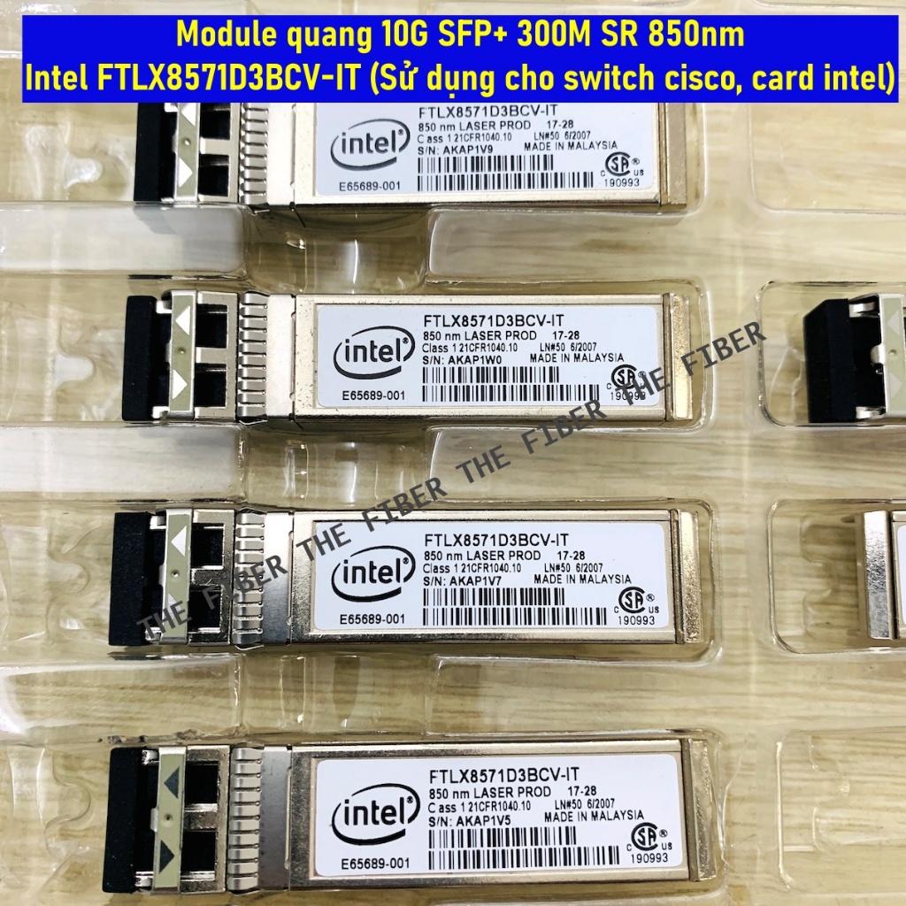 Optical Module 10G SFP+ 300M SR 850nm intel FTLX8571D3BCV-IT (Used for ...