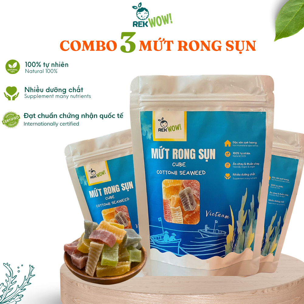 Combo of 3 Bags of REK WOW Seaweed Jam - 100g bag - Healthy snack ...