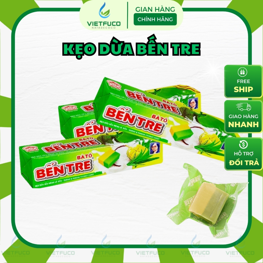 Bar of 10 Ben Tre Hai To Coconut Candy with Durian Pandan Leaf flavor ...