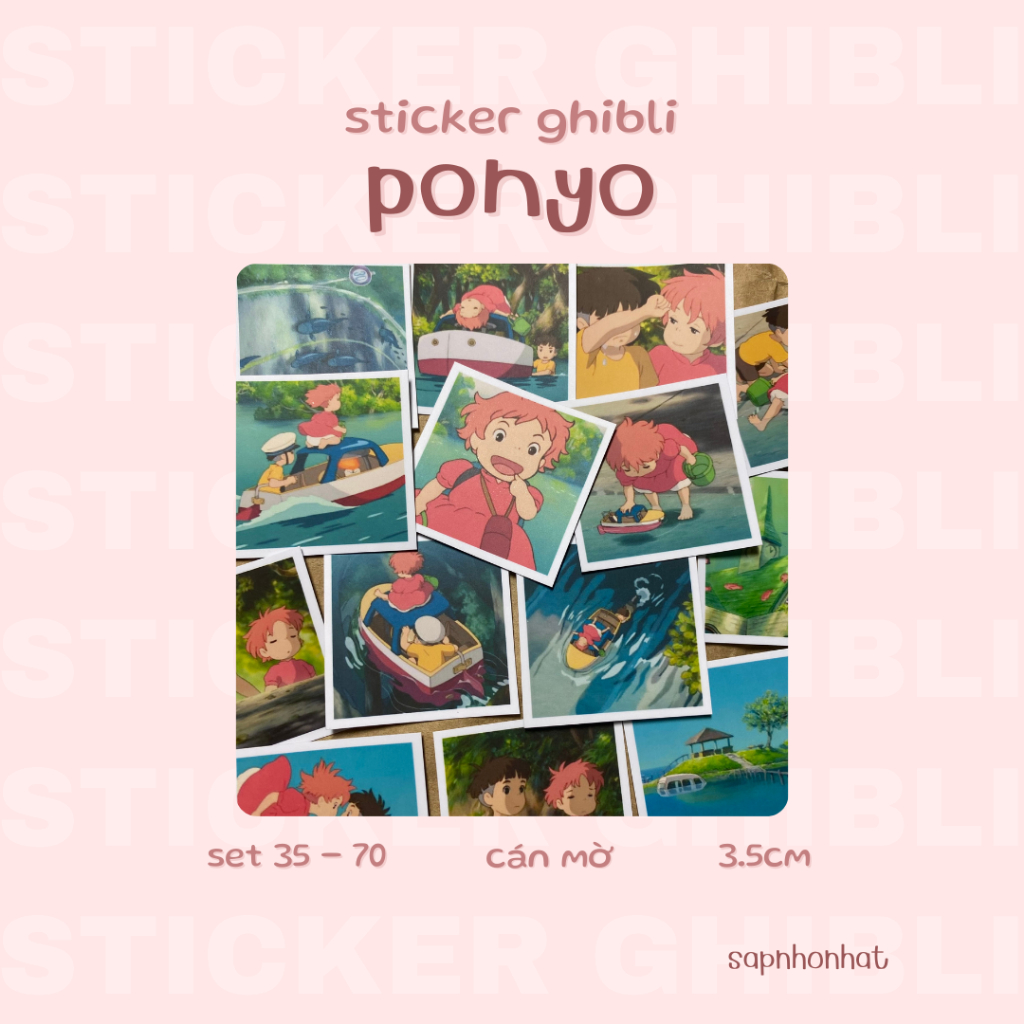 Pale Small Stall | Set of 35 - 70 Anime Ghibli Ponyo Sealing Stickers ...