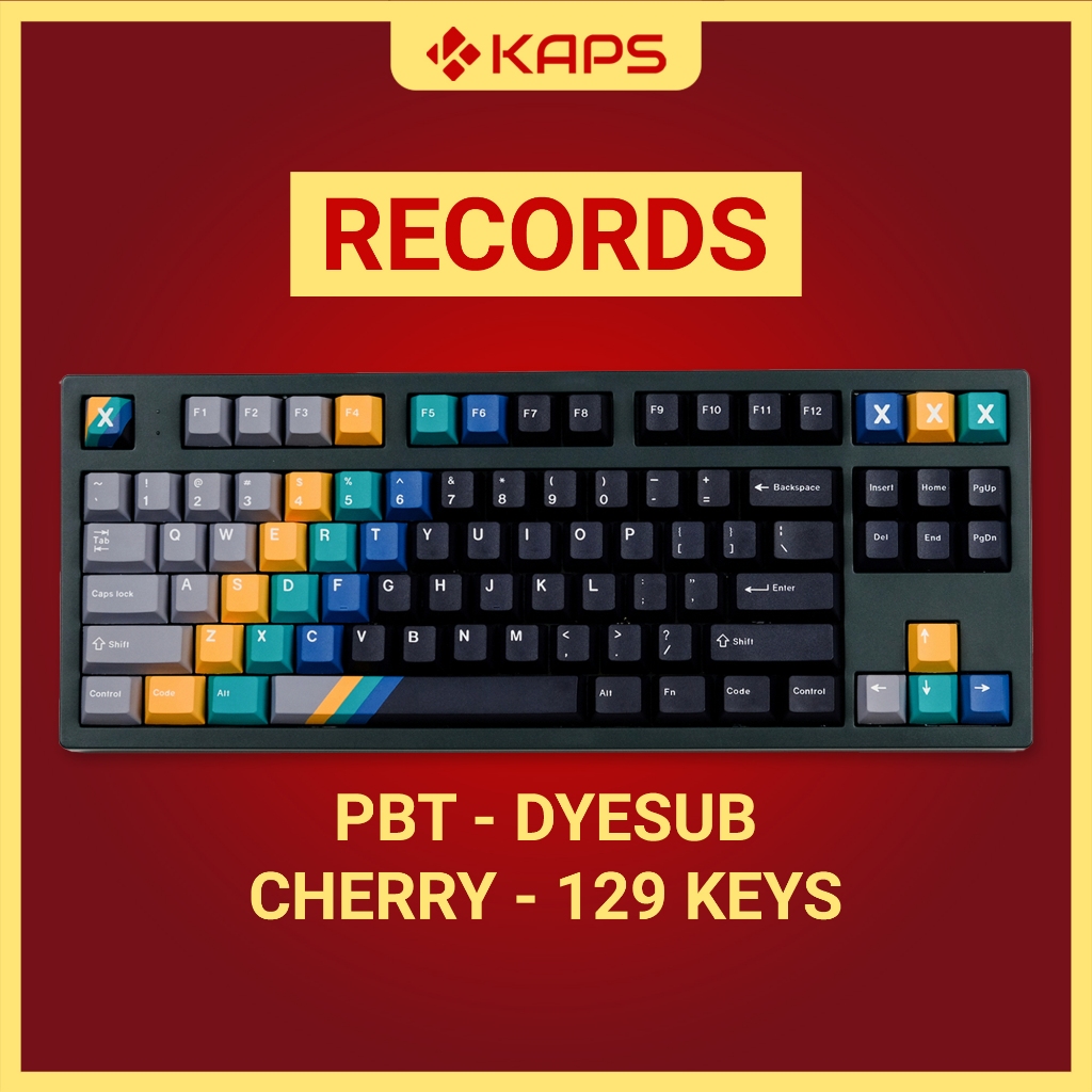 Records Keycap - Cherry profile - 129 buttons - PBT plastic - dyesub ...