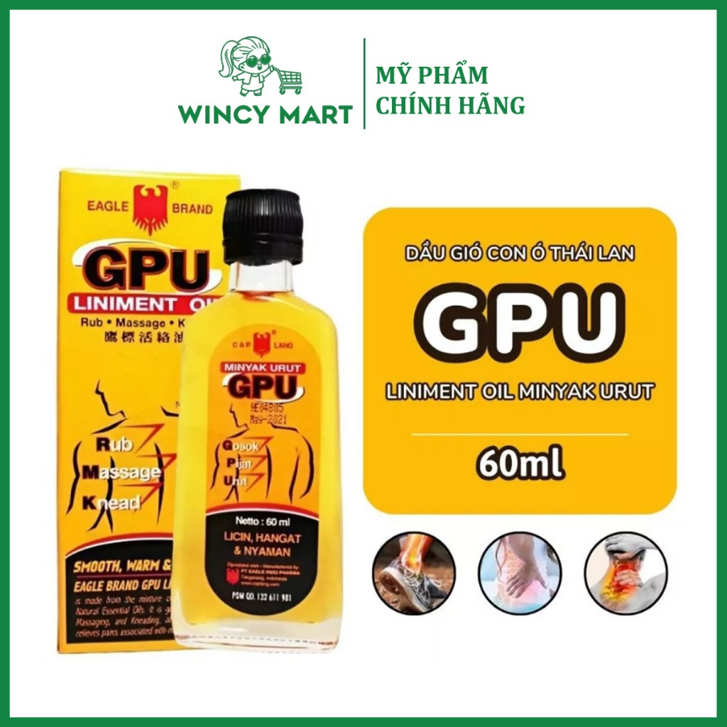 GPU Eagle Brand Thai Eagle Wind Oil, Hot Ginger Oil for Massage and ...