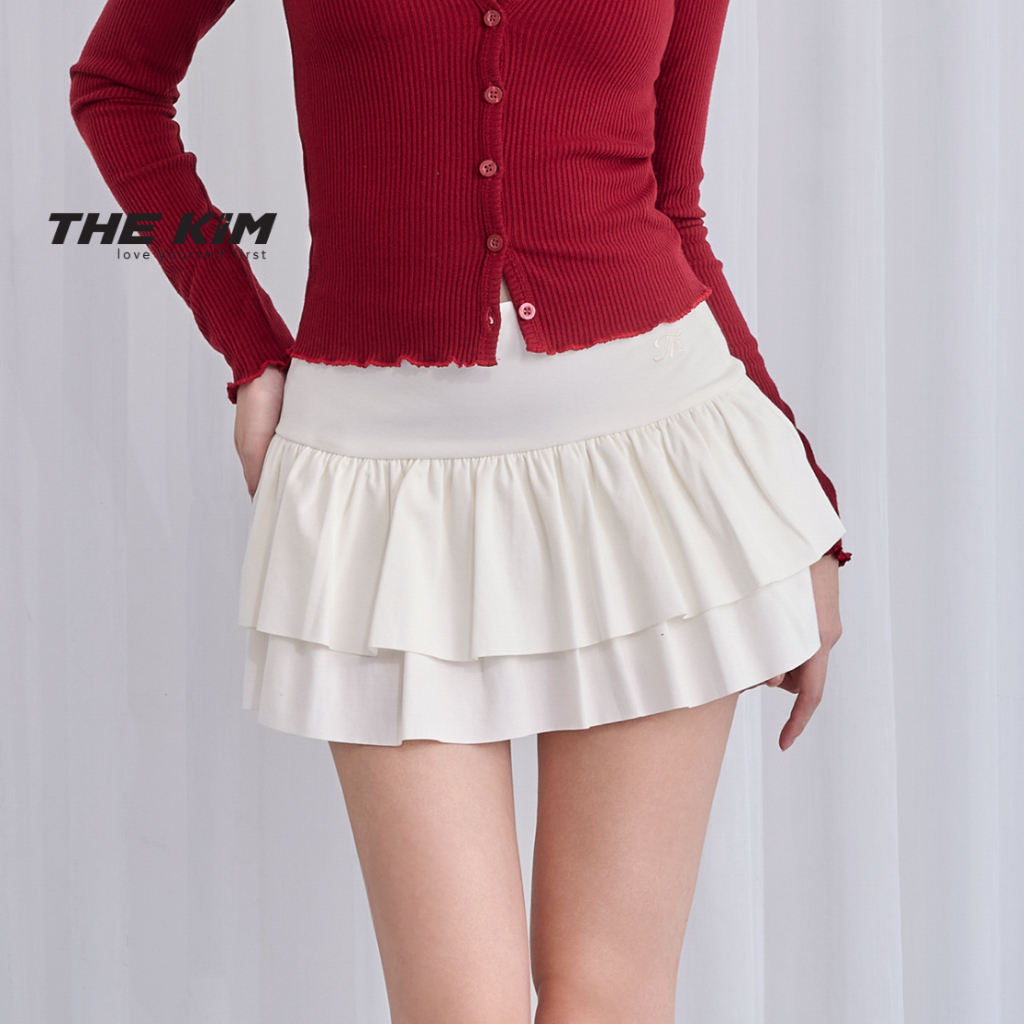 THEKIM 2-layer flared short skirt, wide-waist short skirt with ...