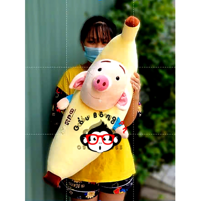 80cm pig face banana pillow teddy bear made of high quality miniso ...
