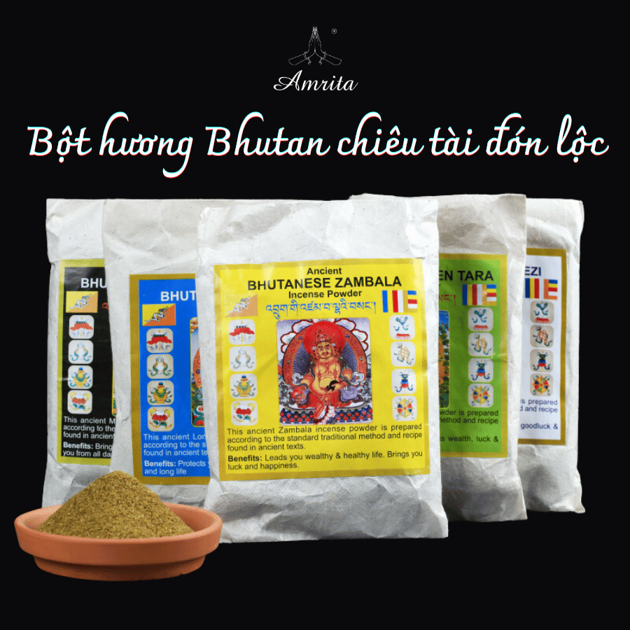 [Amrita] Bhutanese incense powder 80g pack attracts wealth, protects ...