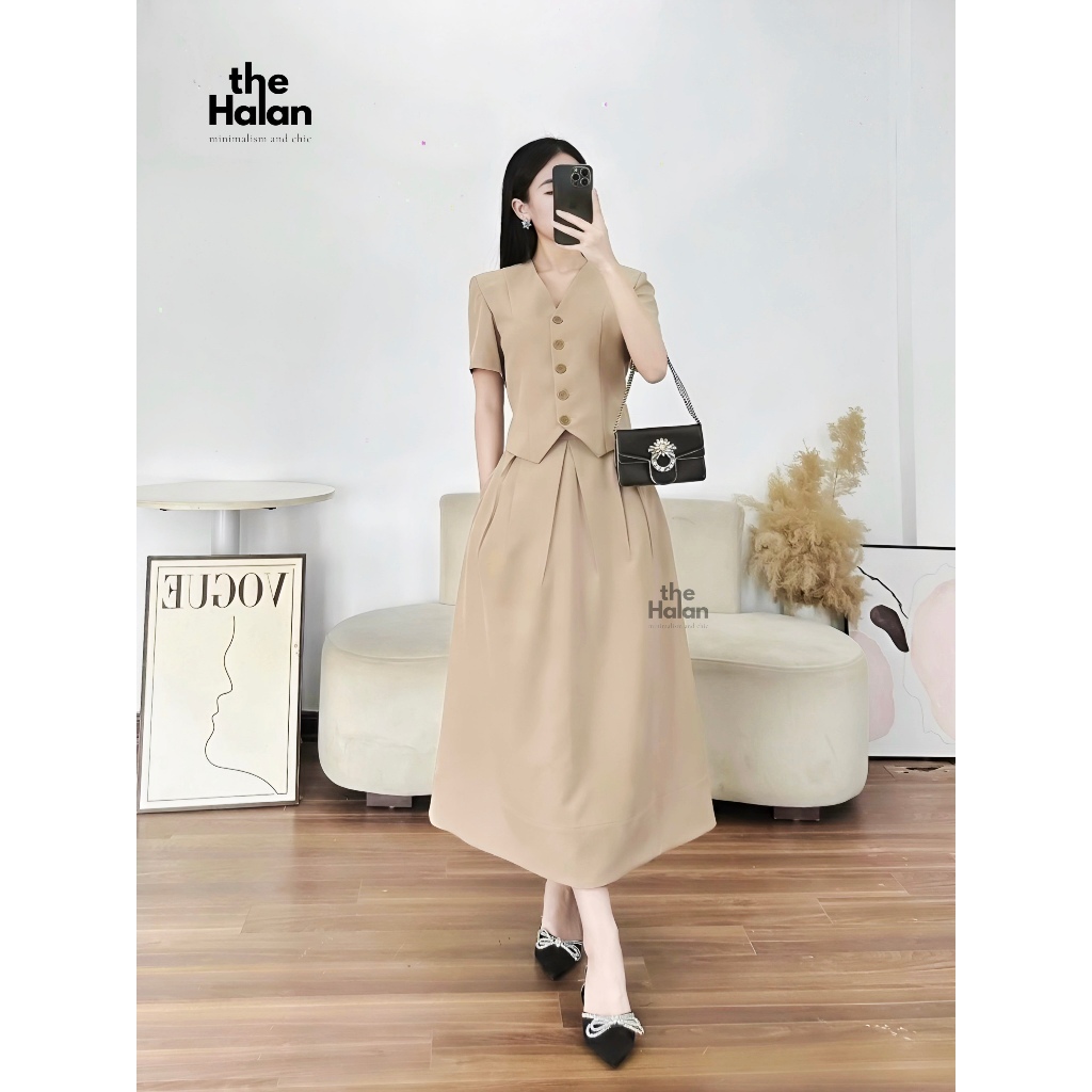 The HALAN - Liin waistcoat and skirt Set with elegant design to show ...