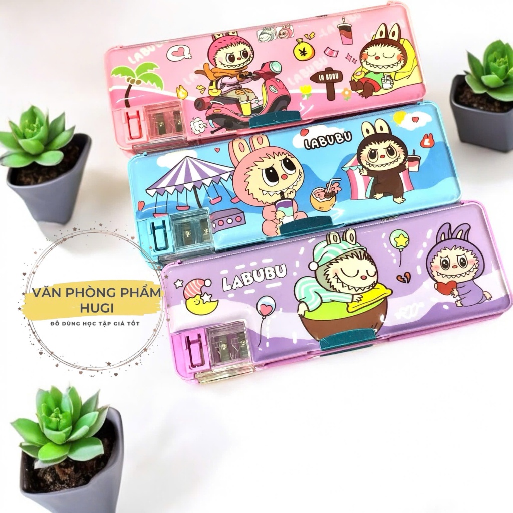 Cute Labubu Pen Case with 2 suction cups (with pencil sharpener) for ...