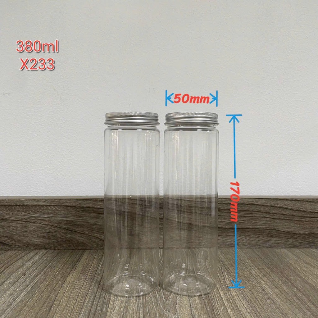 COMBO of 10 380ML TRANSPARENT PET JARS - CODE X233 FOOD STORAGE ...