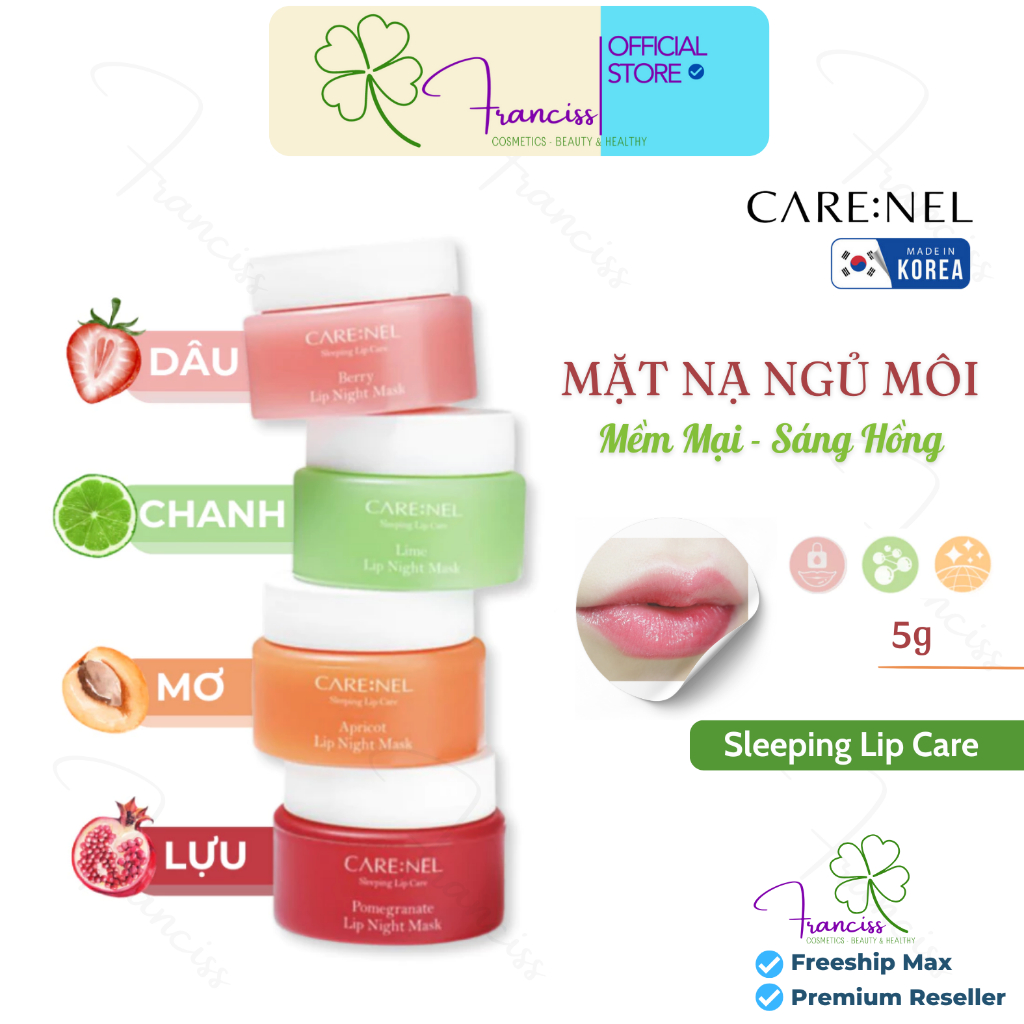 Care:nel Lip Night Mask Exfoliating, Moisturizing Lip Care 5g | Shopee ...