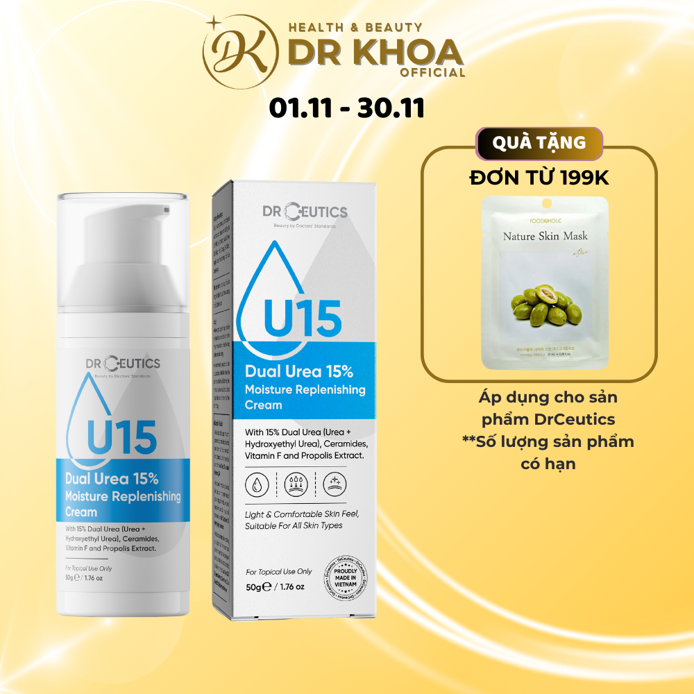 (50g) Drceutics Dual Urea Cream 15% Moisturizes, Soothes, and Restores ...