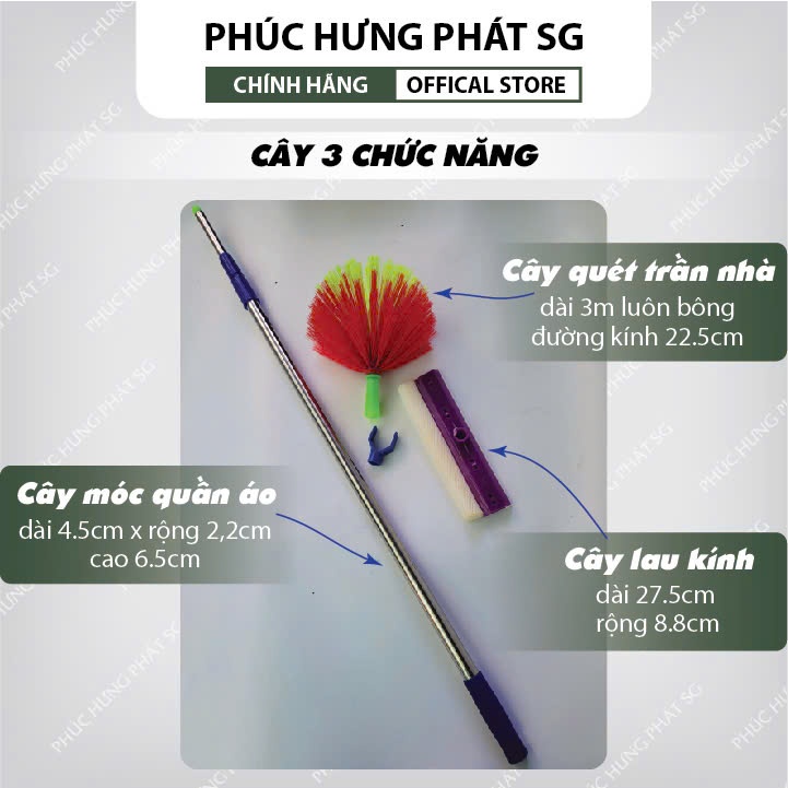 Ceiling sweeper, spider web sweeper with 3 functions, 1 function PHUC ...