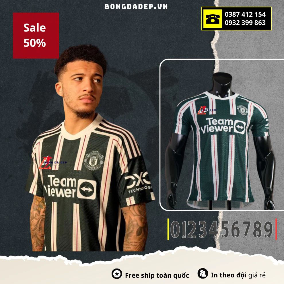 Moss Green MU Football Clothing 2023 2024 High Quality Thai Fabric No ...
