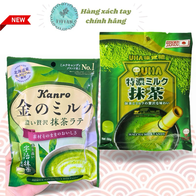 Domestic JAPAN Matcha Milk Candy Kanro Green Tea 61g and UHA Tokuno 58g | Shopee Philippines
