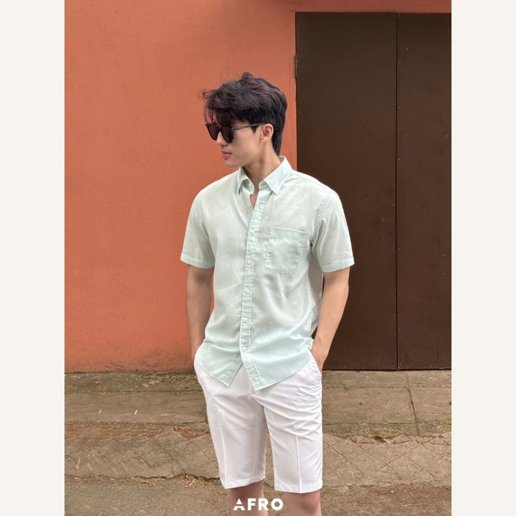 Blvck |Somi short sleeve men's Korean Linen shirt (2 colors) 10345 ...