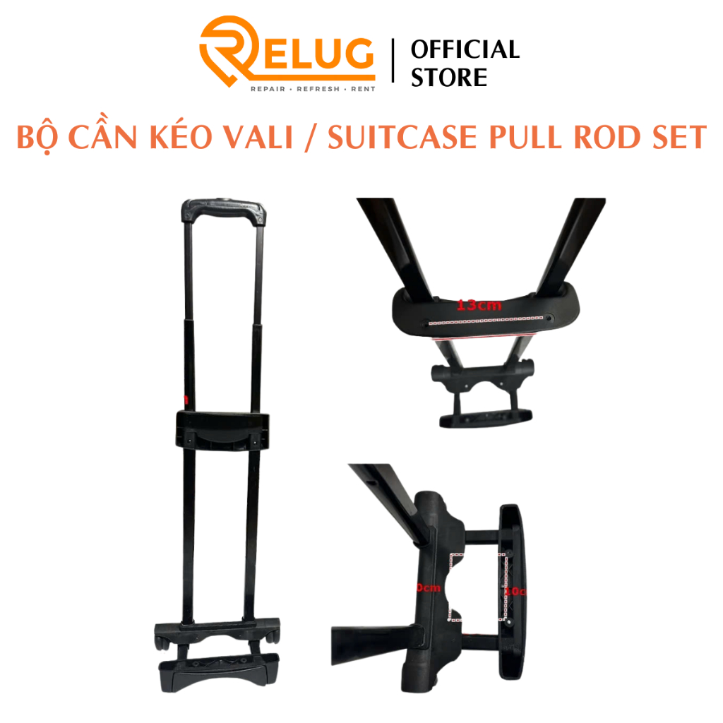 Relug suitcase pull lever set for canvas suitcases installed outside ...