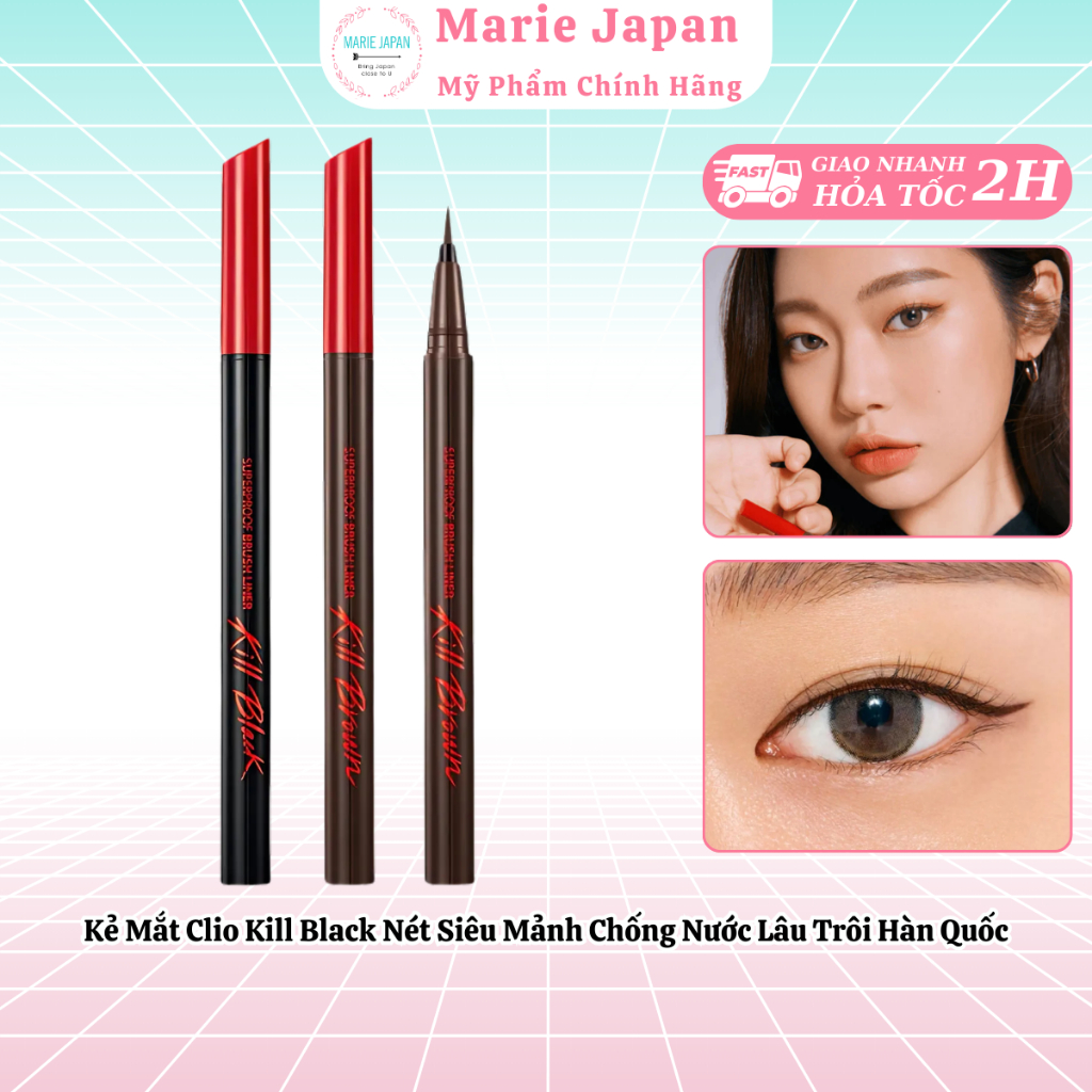 Clio Superproof Pen Liner Kill Black Super Thin Line Waterproof Long ...