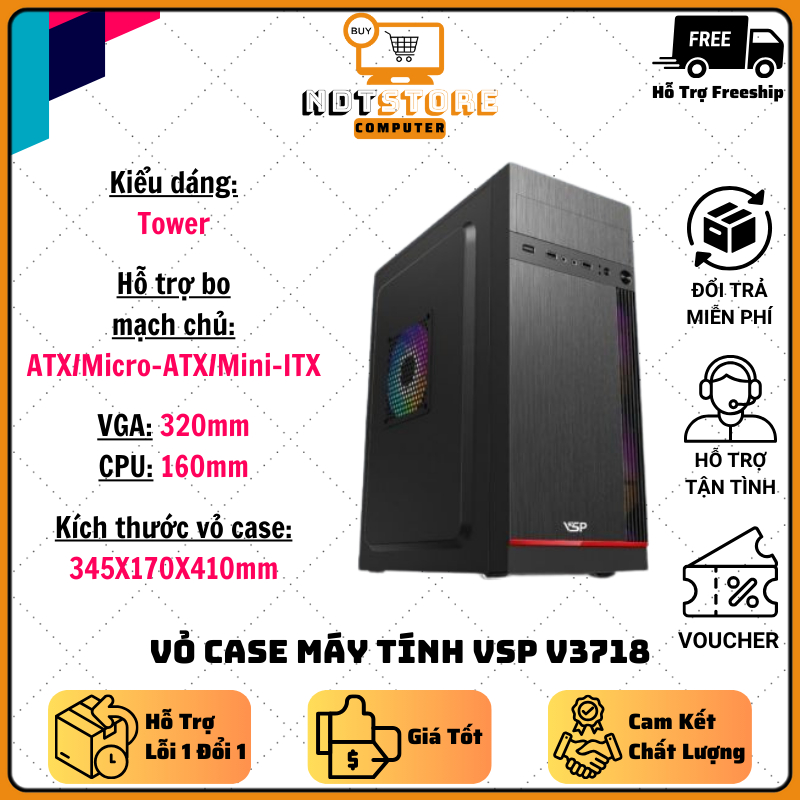 Vsp V3718 Computer Case Supports ATX/Micro-ATX/Mini-ITX Mainboard ...