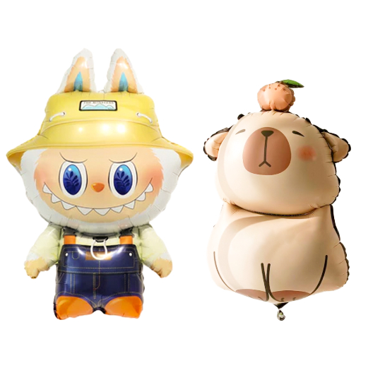 Labubu, capybara Decorative Balloons - Cute Highlight for Every Party ...