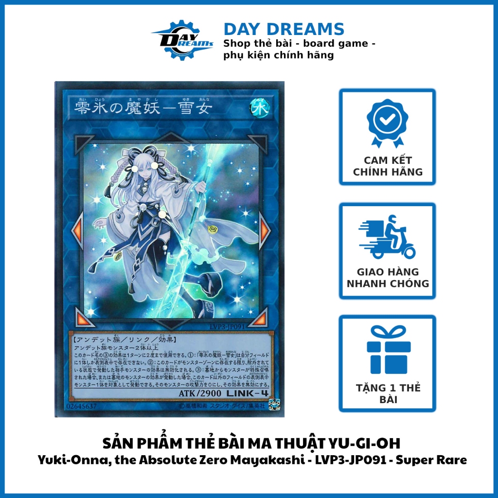 GENUINE YUGIOH CARD: Yuki-Onna, the Absolute Zero Mayakashi - LVP3-JP091 - Super Rare | Shopee ...