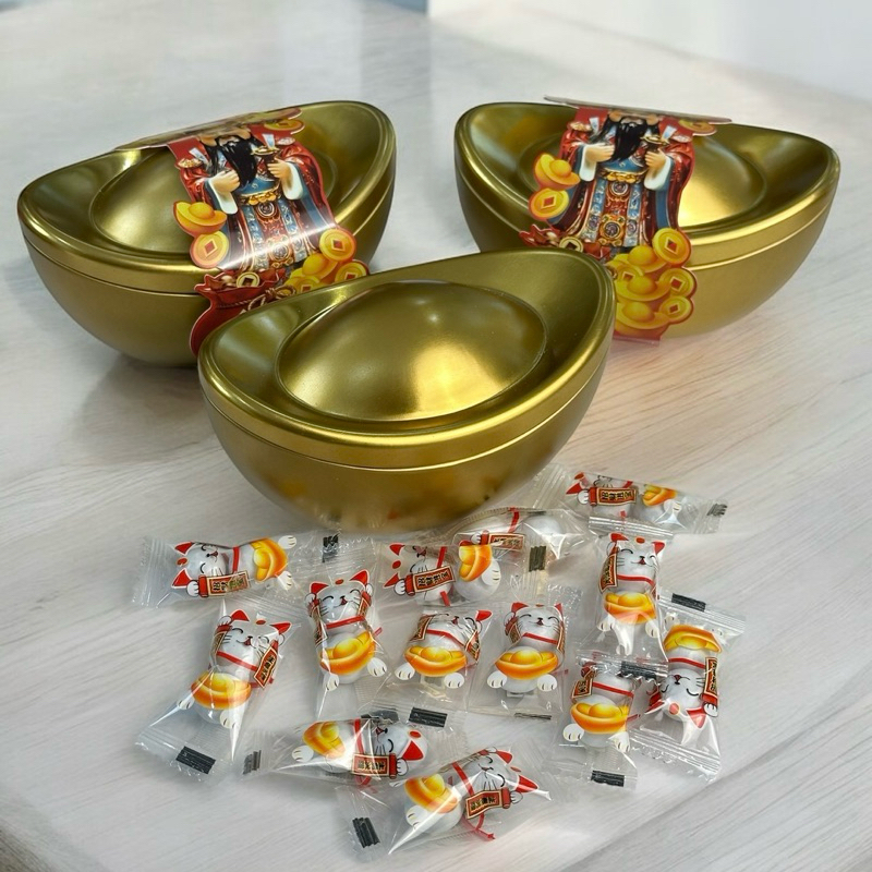 God of Wealth Gold Bar Tin Box Contains Chocolate Candy - 40g Bar ...