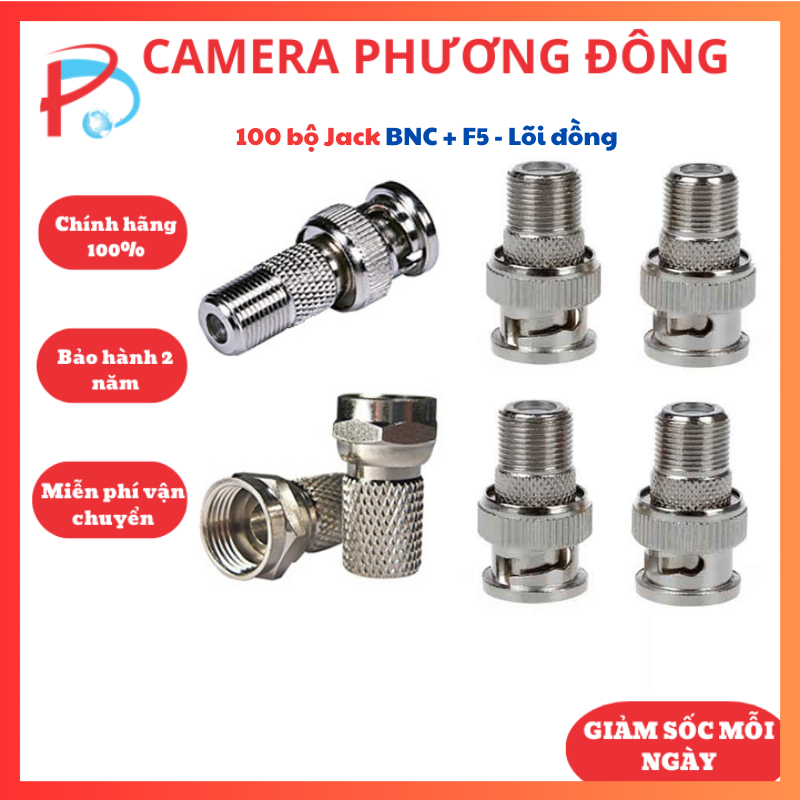 Combo of 100 sets of BNC Jack + F5 Connecting Camera with Good Copper Core Extraction | Shopee ...