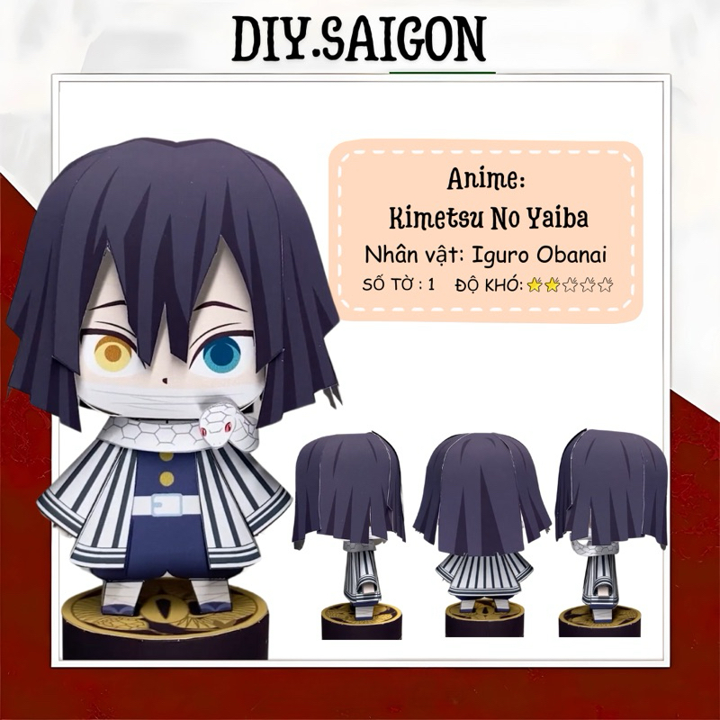 [Kimetsu No Yaiba] - Anime Chibi Iguro Obanai Paper Model | Shopee ...