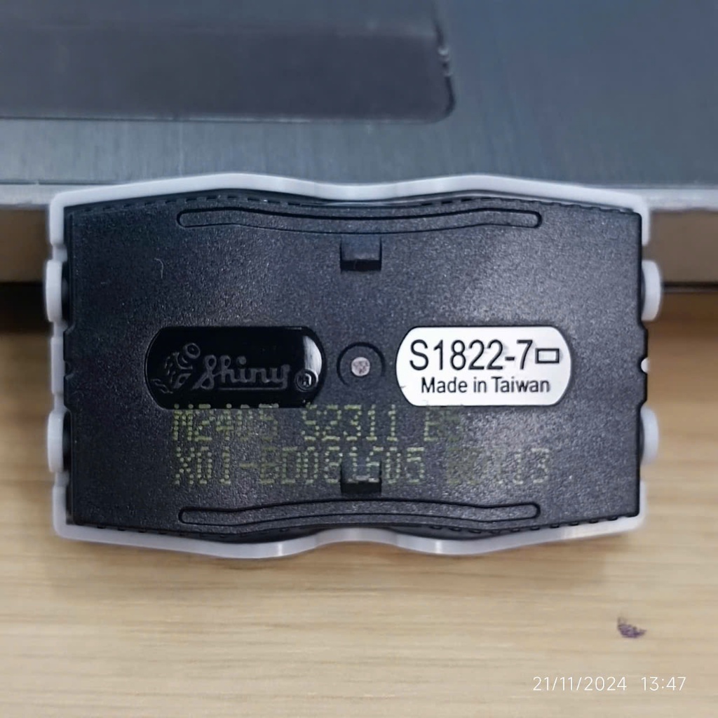 Ink tray S822 used for stamps with letters and numbers stamped with ...