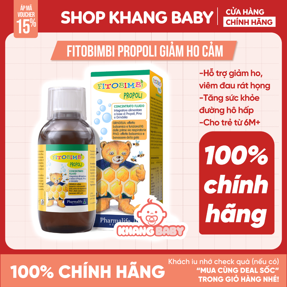Fitobimbi Propoli cough and cold relief syrup 200ml bottle - Khang Baby ...
