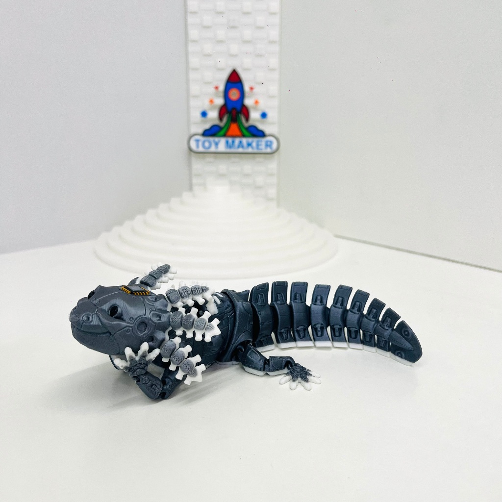 3d printed Mecha Axolotl (Robolotl) robot model - Flexible joint toy ...