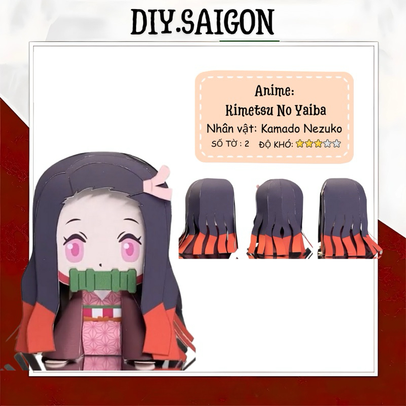 [Kimetsu No Yaiba] - Anime Chibi Kamado Nezuko Paper Model | Shopee ...