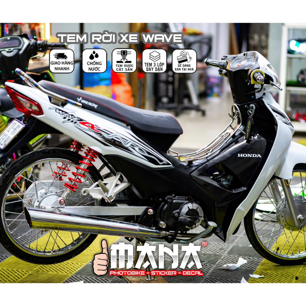 Wave Removable Stickers, Super Sharp Black and White wave Stickers, 3 ...