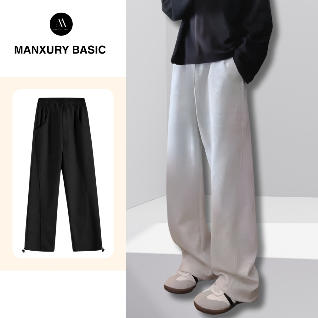 Men's and women's wide-leg sweatpants with drawstring, Uniex sweatpants ...