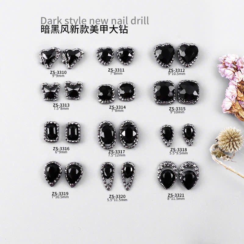 Dark black block stone - heart block stone - water drop block stone ...