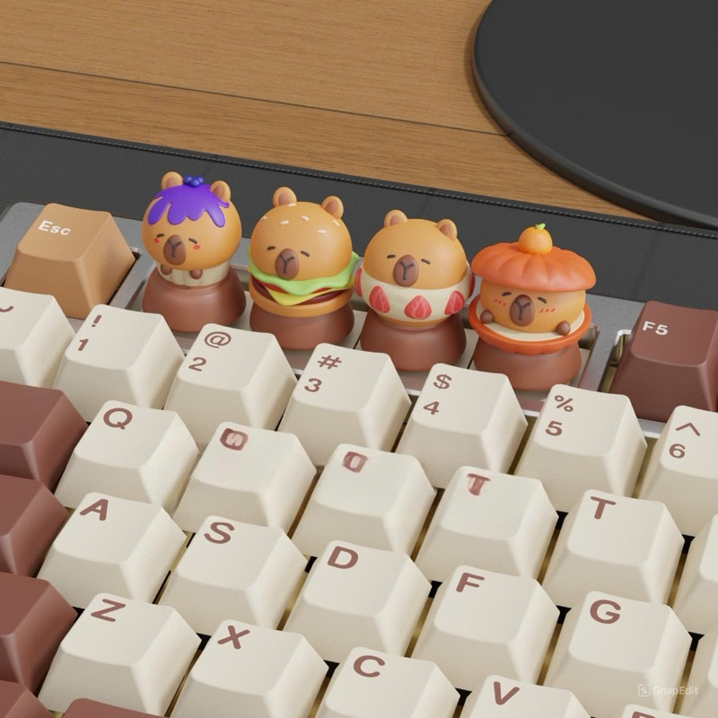 Cute Food Capybara Keyboard Button - Food Capybara Keycap | Shopee ...