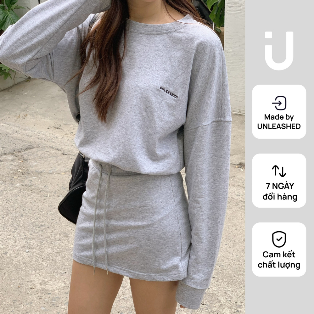 Thin fishskin felt set embroidered with UNLEASHED logo, long-sleeved ...