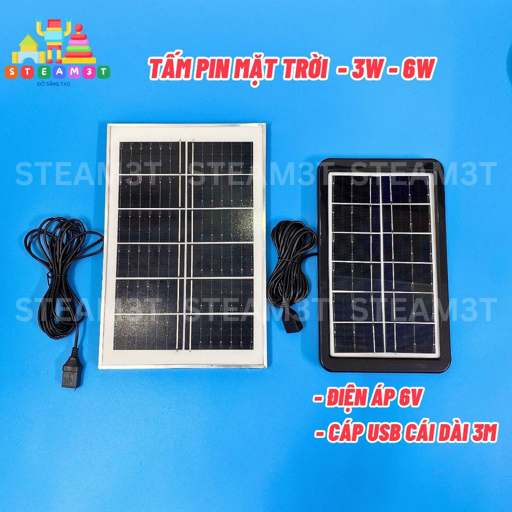Mini mono solar panel 6V 3W 6W, usb cable 3 meters long | Shopee ...