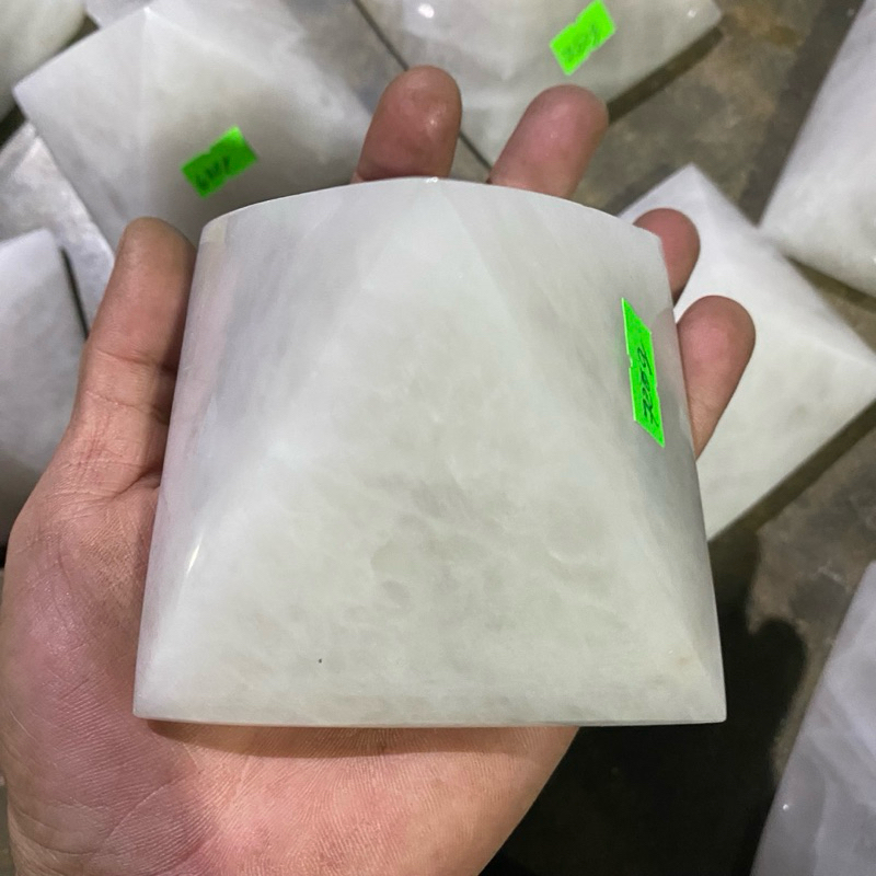 High energy white quartz pyramid (untreated natural quartz stone ...