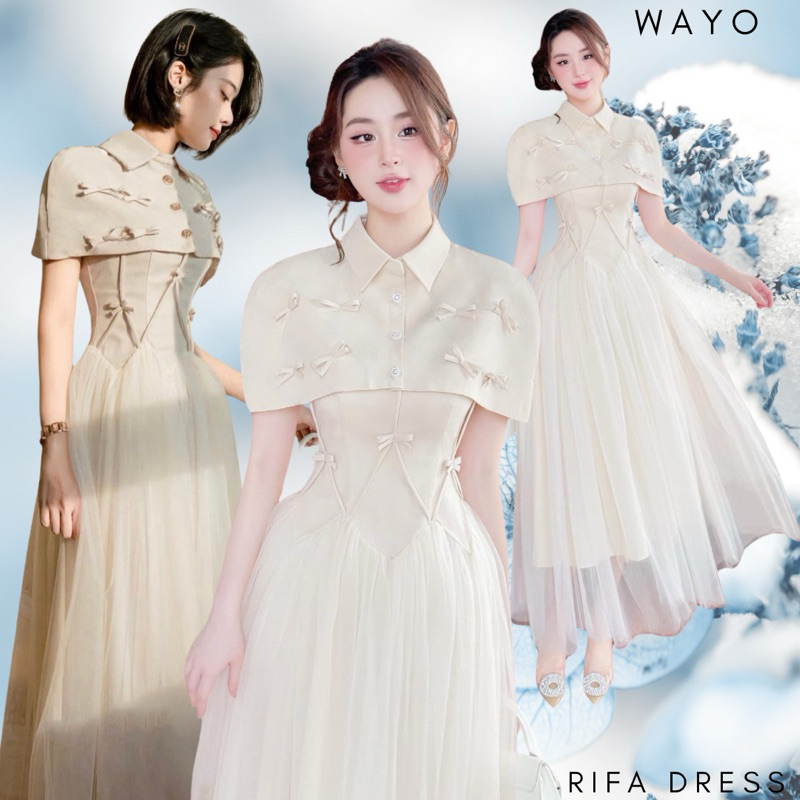 [Rifa Dress] WAYO Dress is designed with a 2-strap skirt and a cape ...
