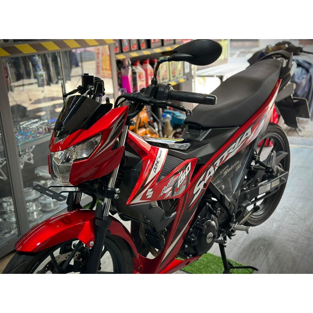 SATRIA RAIDER RED AND WHITE REMOVABLE STICKER FOR RED CARS 3-LAYER ...
