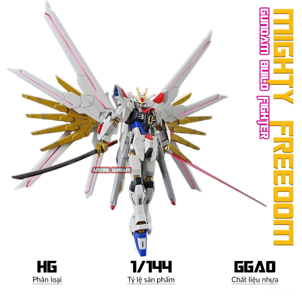 Hg Mighty Strike Freedom Model, 1/144 Gundam, Plastic Assembly Toy ...