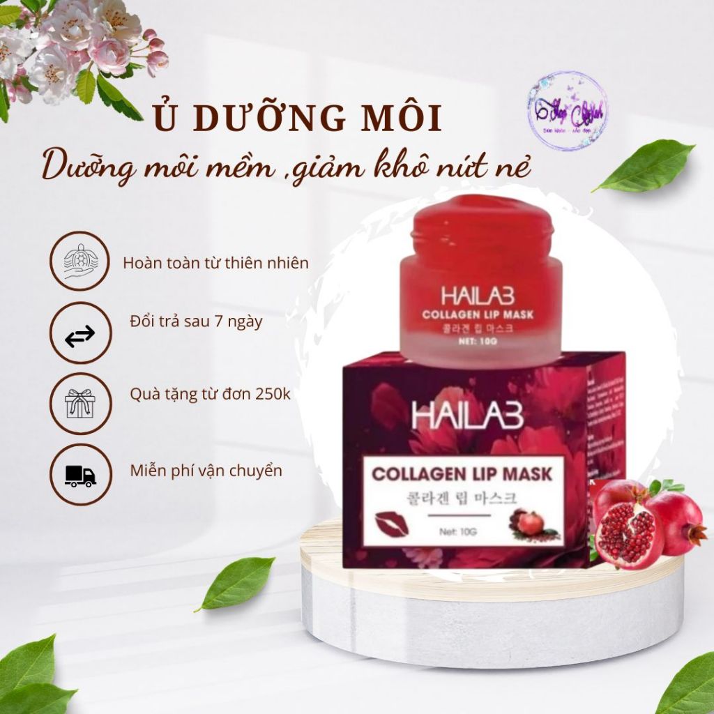 Hailab Korean Collagen Red Pomegranate Lip Balm 10g, Lip Balm to Reduce ...