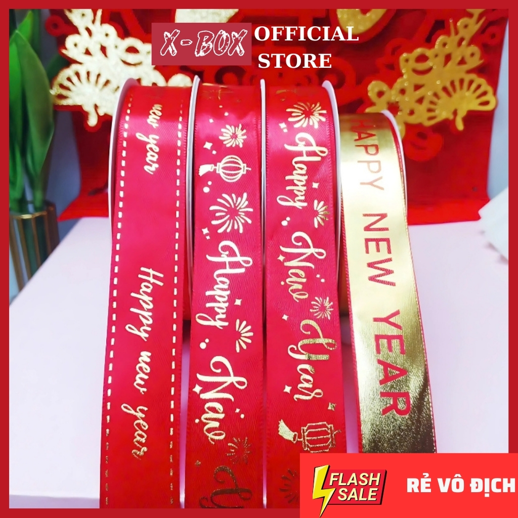 3m Ribbon HAPPY NEW YEAR Gift box decoration CNY | Shopee Philippines