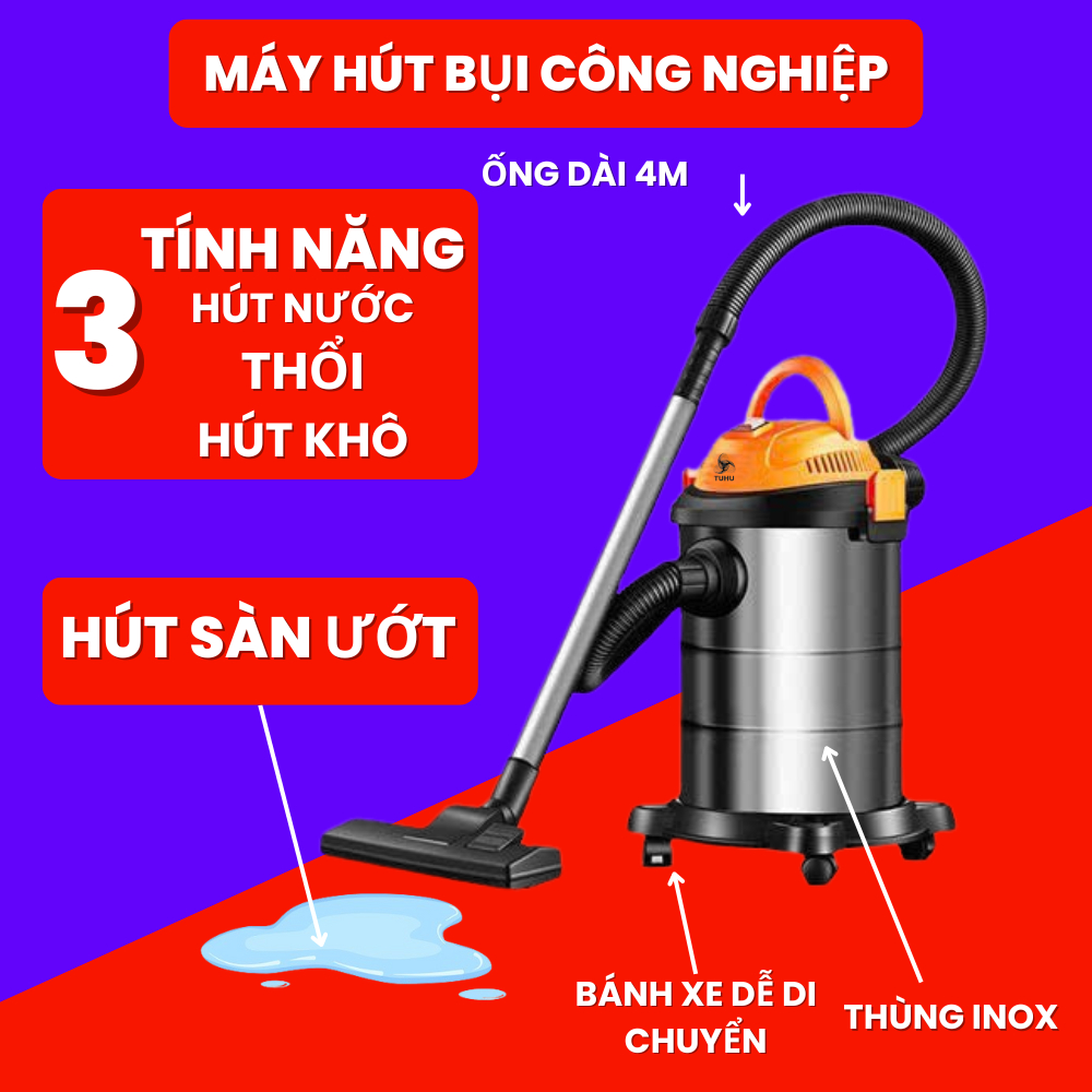 Tuhu GR-923 household industrial vacuum cleaner with 3 dry suction ...