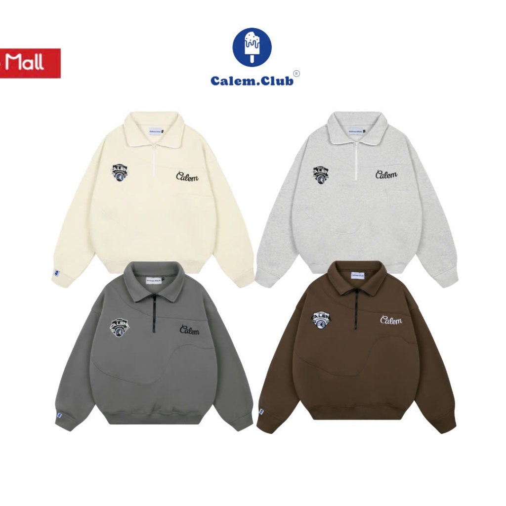 Haft Zip CREATIVE Calem.Club sweater with Embroidered Pattern ...