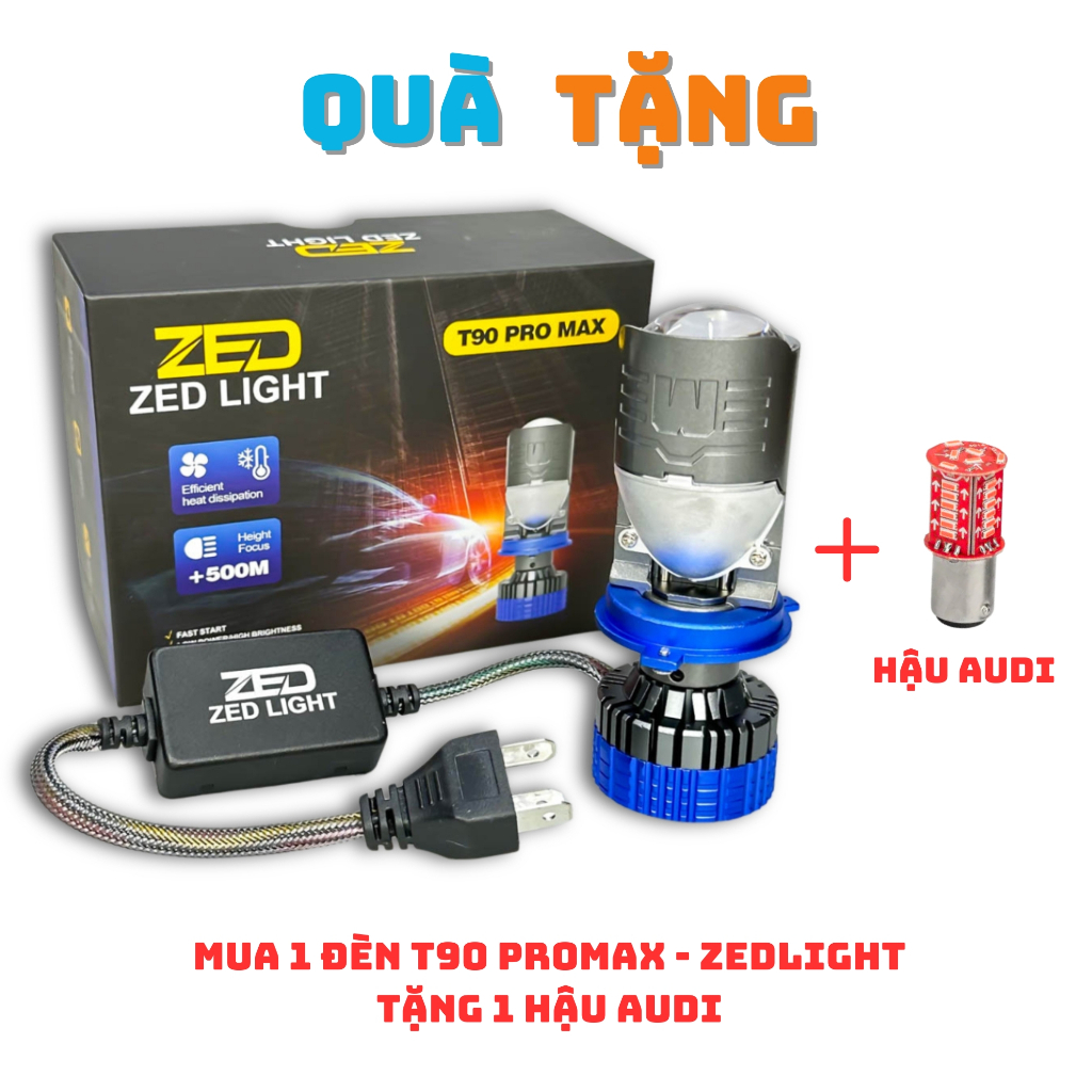 T90 PRO MAX ZED LIGHT Bi-Spherical LED Headlight - 90W H4 9 15V DC Ball ...