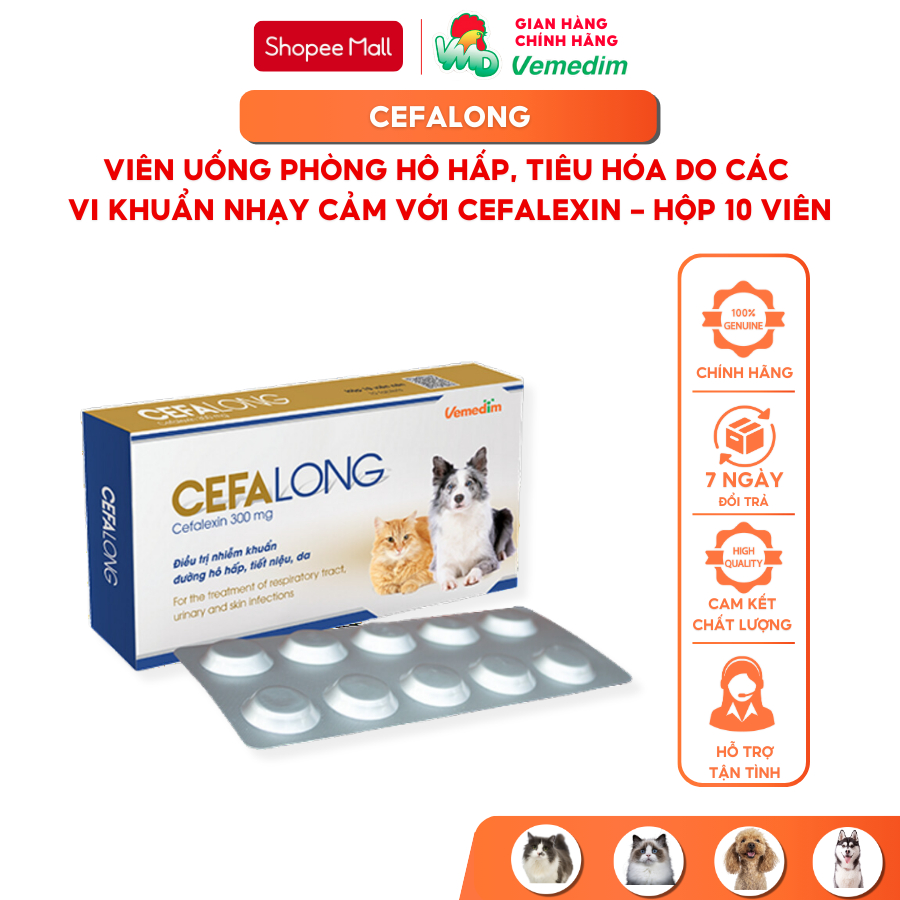 Vemedim Cefalong cefalexin pills for dogs and cats with skin ...
