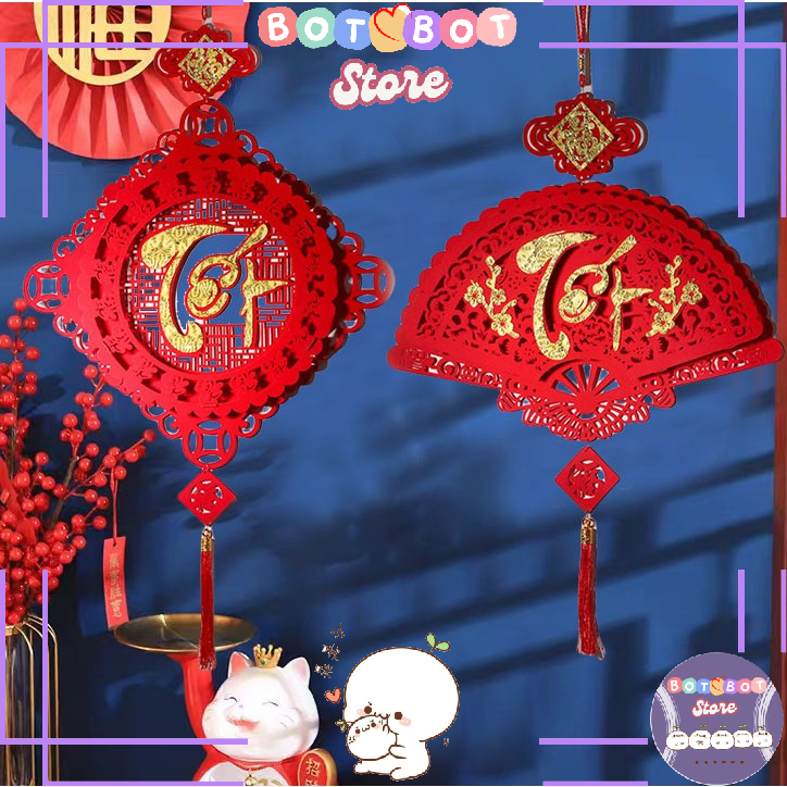 Hanging velvet fans CNY, hanging fans CNY, velvet felt fans, decorative ...