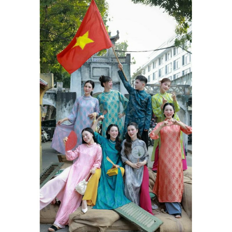 Renovated Ao Dai with Brocade Tho, soft and luxurious silk brocade CNY ...