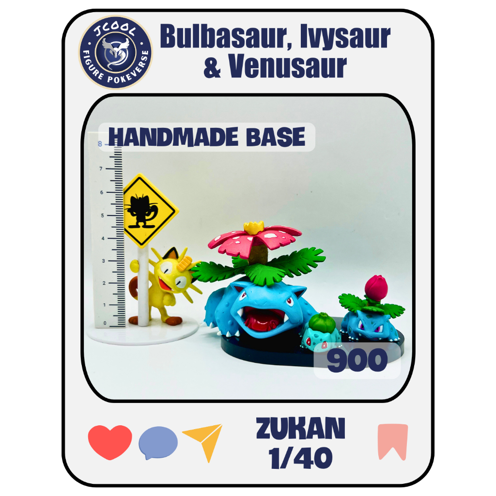 Bulbasaur, Ivysaur & Bulbasaur - Gen 1 Kanto region - Pokemon model ...