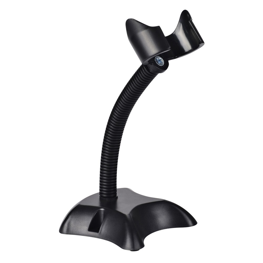Desktop barcode scanner stand supports barcode scanners with automatic ...